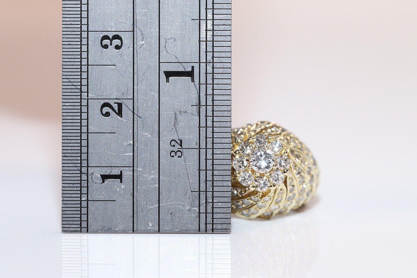 Vintage Circa 1980s 14k Gold Natural Diamond Decorated Pretty Ring For ...