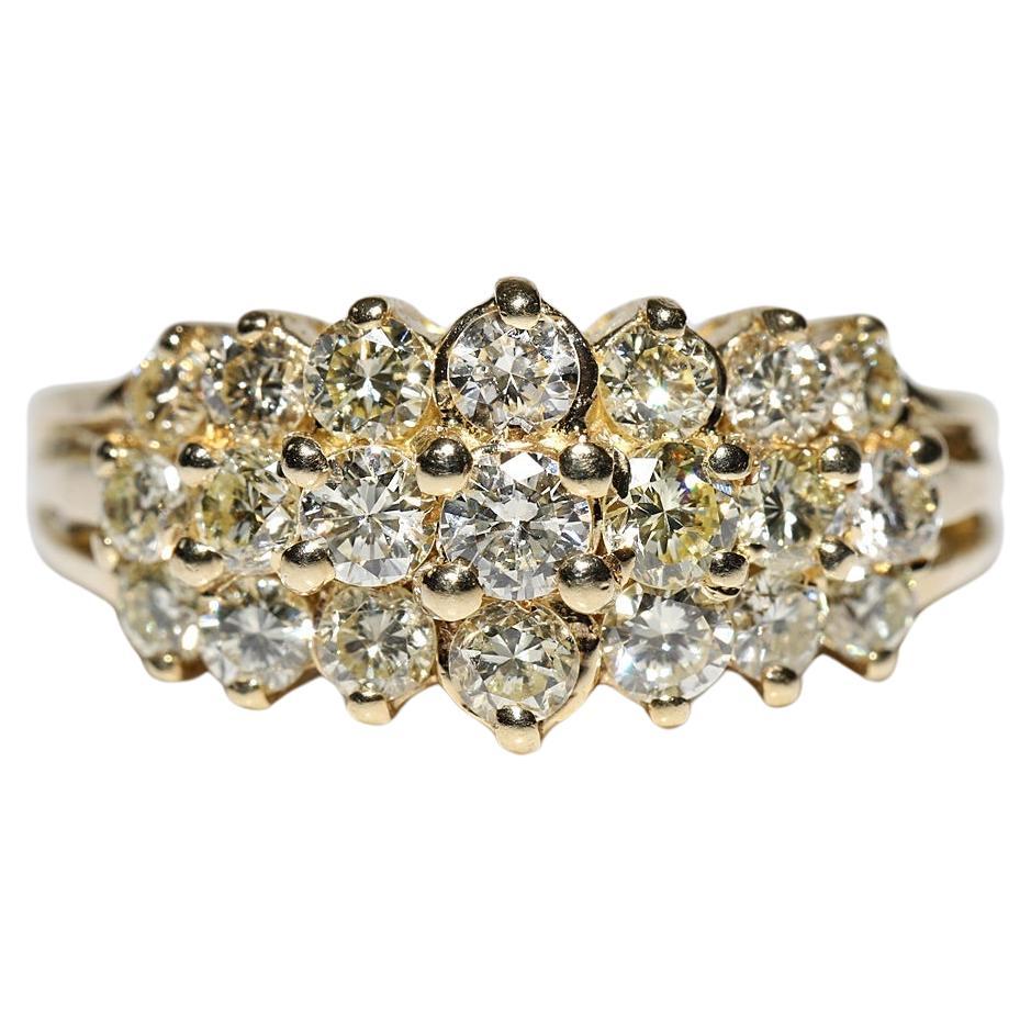Vintage Circa 1980s Handcrafted Natural Diamond Decorated Strong Ring ...