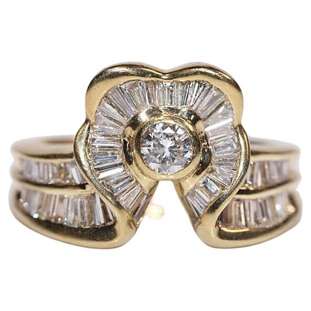 Vintage Circa 1980s 18k Gold Natural Rose Cut Diamond And Enamel Ring ...