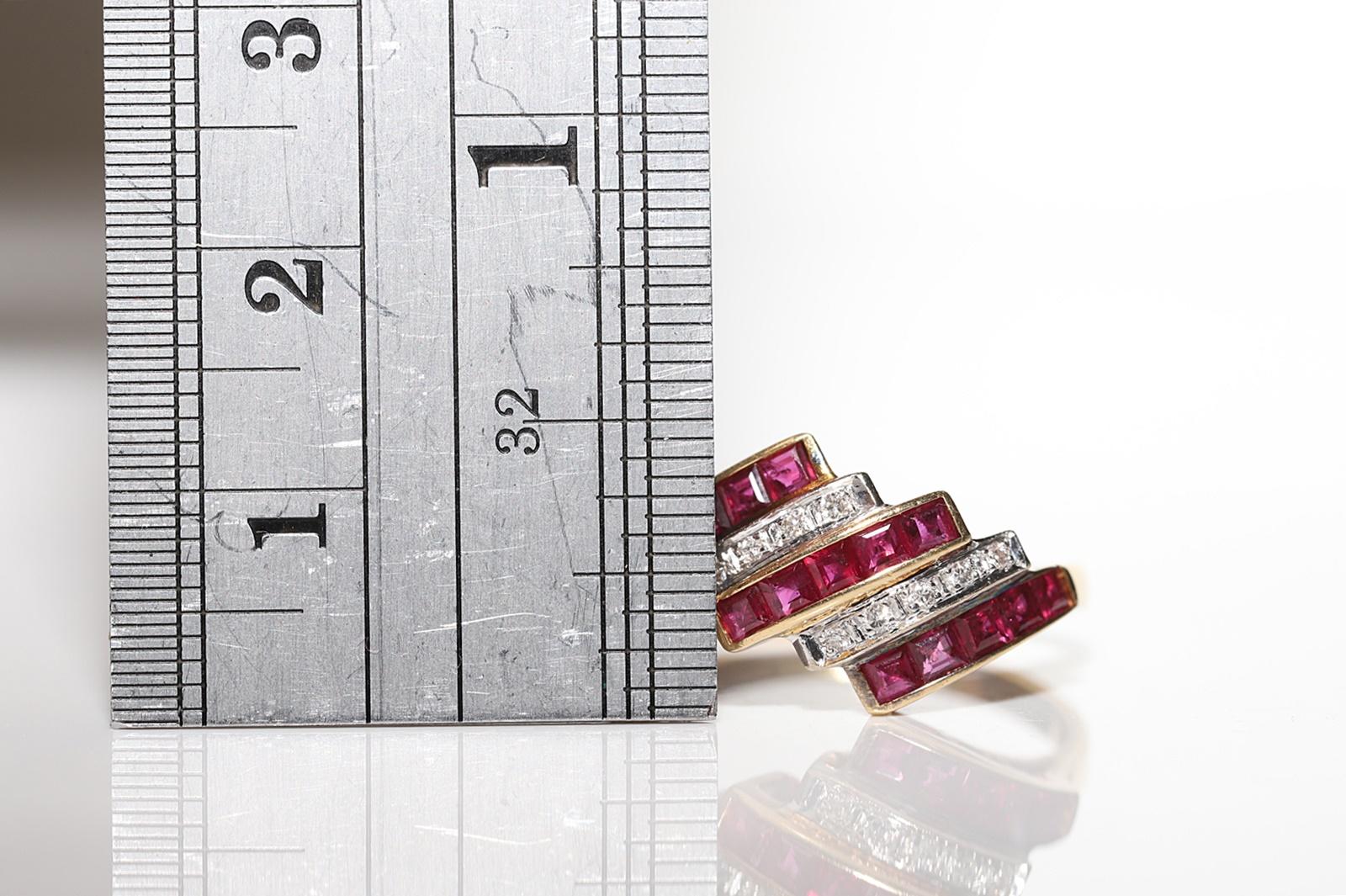 Vintage Circa 1980s 18k Gold Natural Diamond And Caliber Ruby Decorated ...