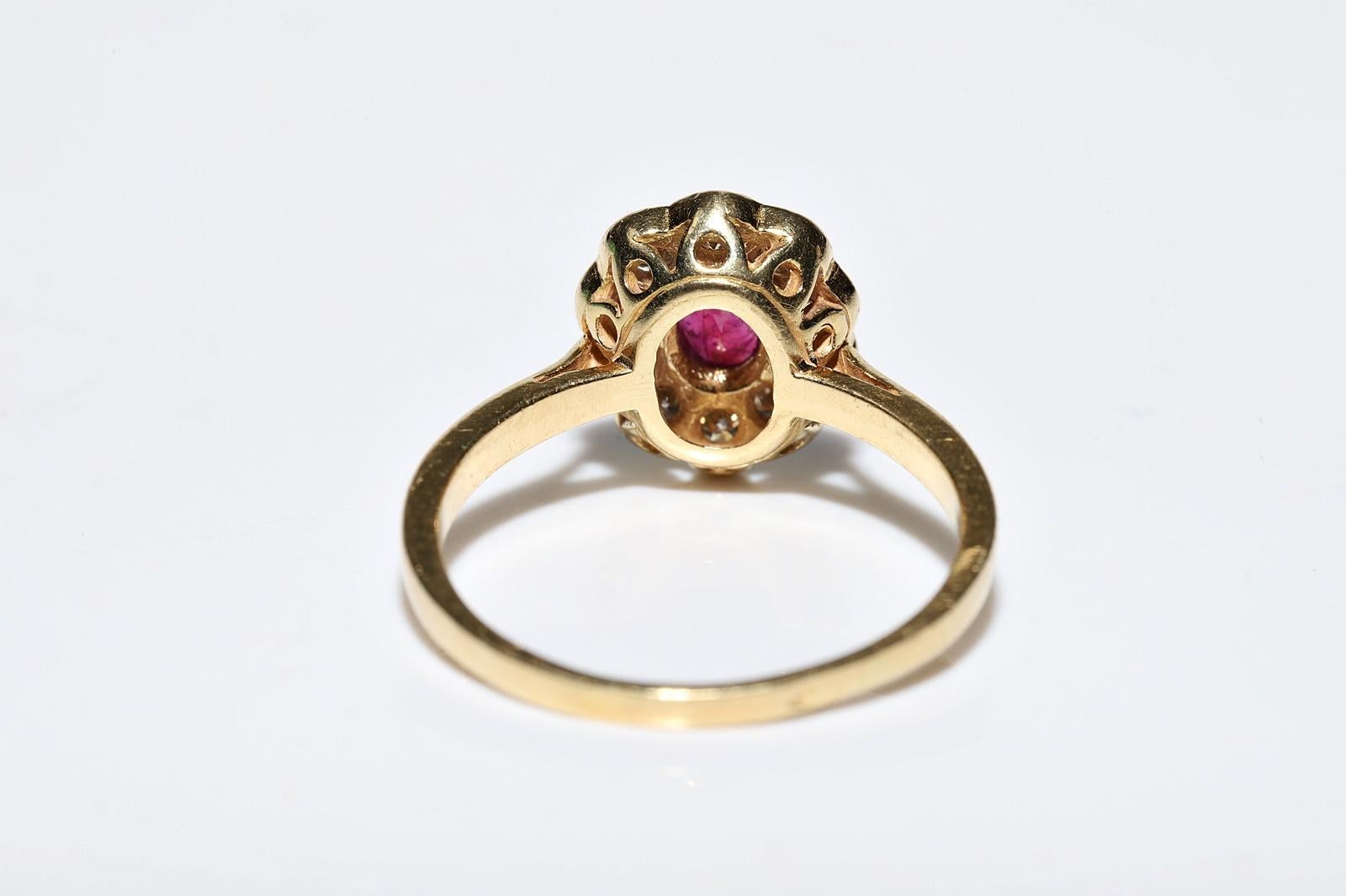 Vintage Circa 1980s 18k Gold Natural Diamond And Ruby Decorated Ring ...