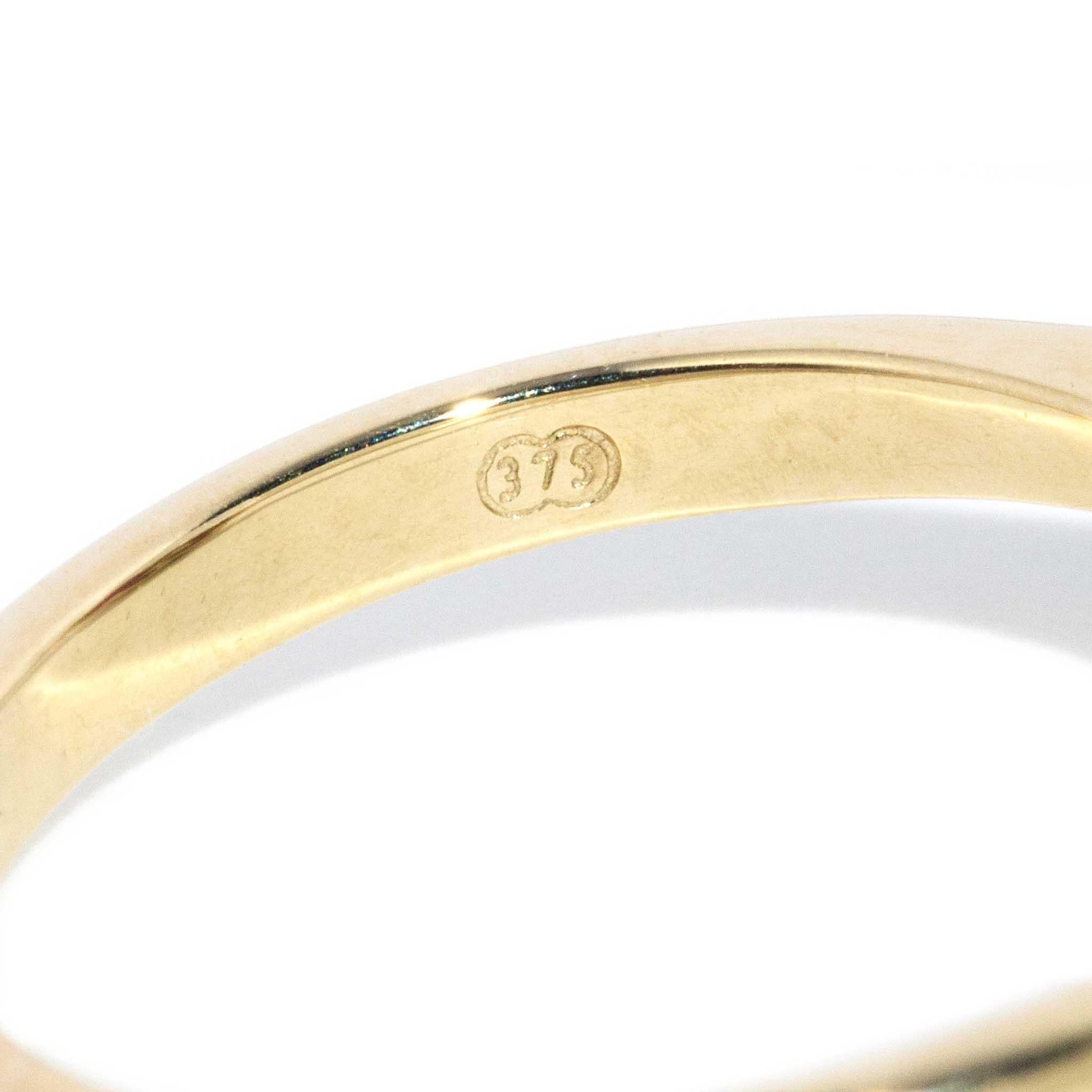 Vintage Circa 1980s Diamond Ruby Cluster Ring 9 Carat Yellow Gold For ...