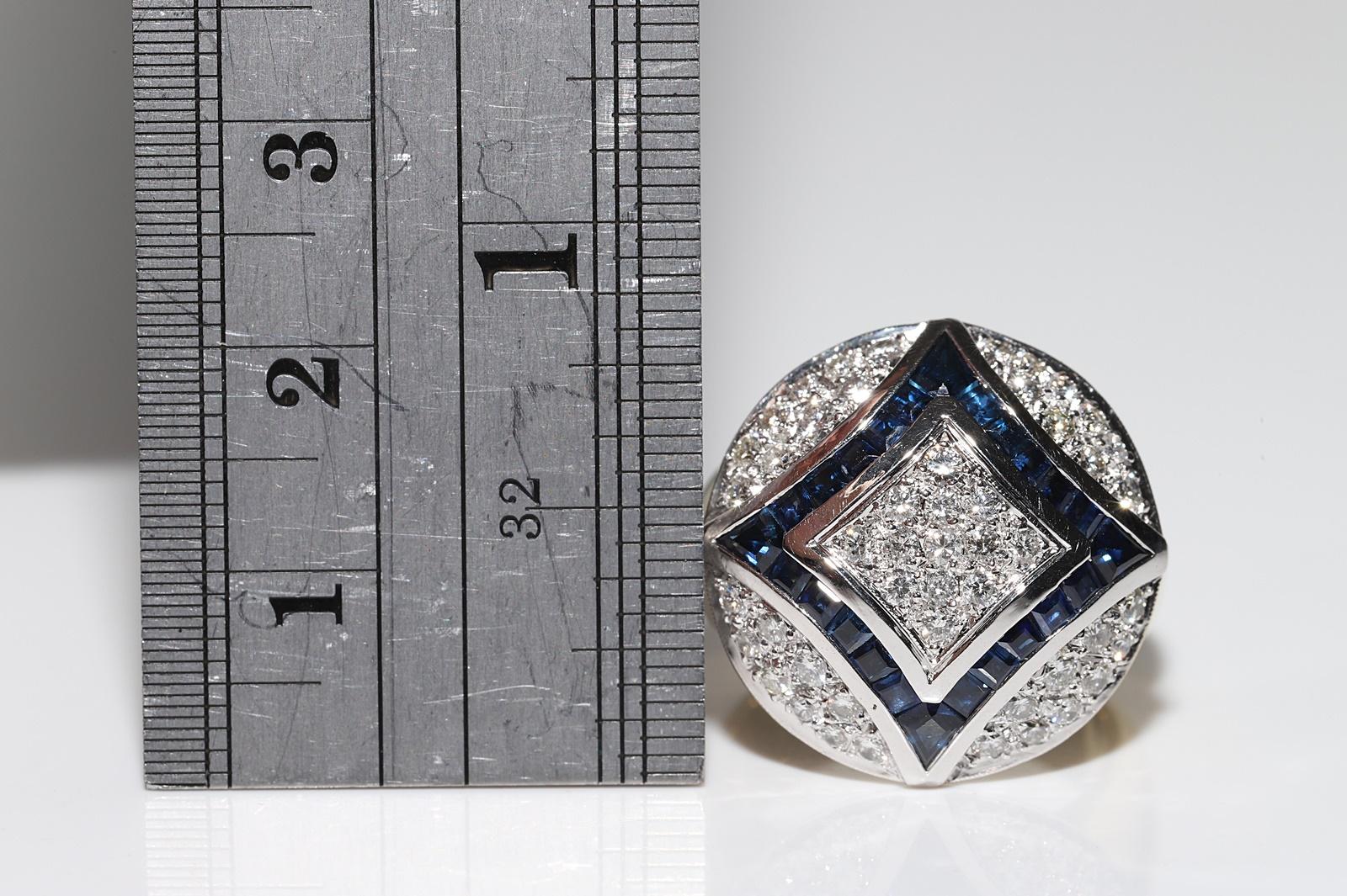 Vintage Circa 1990s 18k Gold Natural Diamond And Caliber Sapphire Tank ...