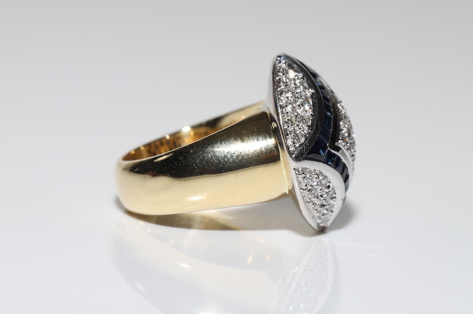 Vintage Circa 1990s 18k Gold Natural Diamond And Caliber Sapphire Tank ...