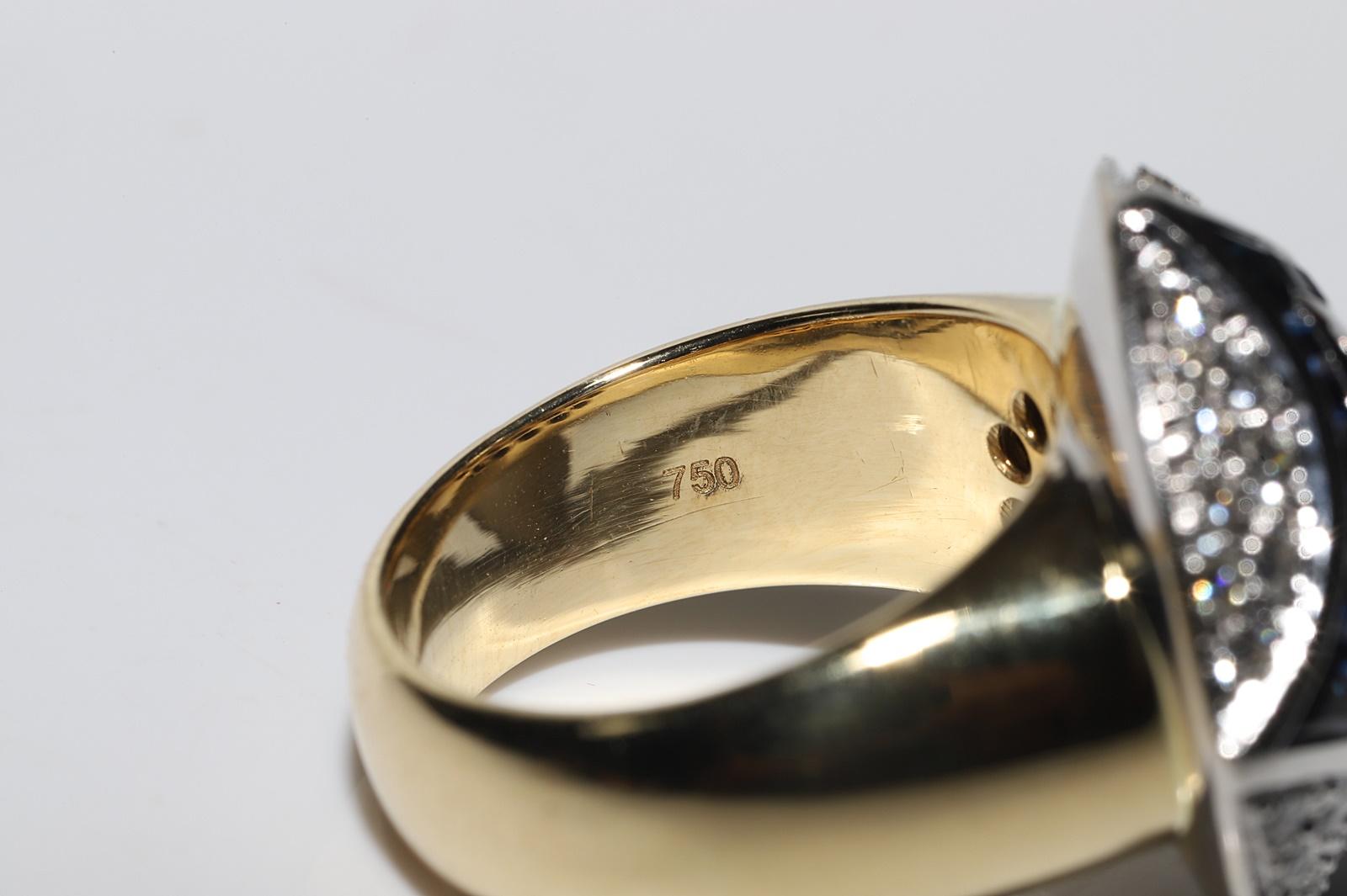 Vintage Circa 1990s 18k Gold Natural Diamond And Caliber Sapphire Tank ...