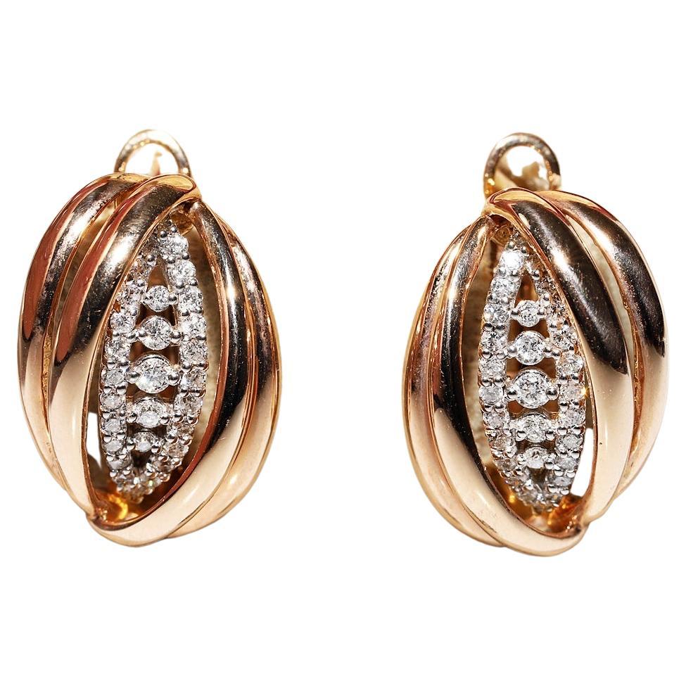 Vintage Circa 1990s 18k Gold Natural Diamond Decorated Omega Back ...