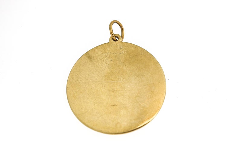 Vintage Circular 14 Karat Gold Love Token Charm at 1stDibs