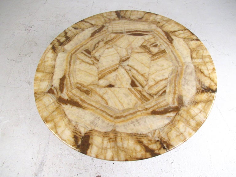 Vintage Circular Coffee Table in Stone Finish For Sale at 1stDibs