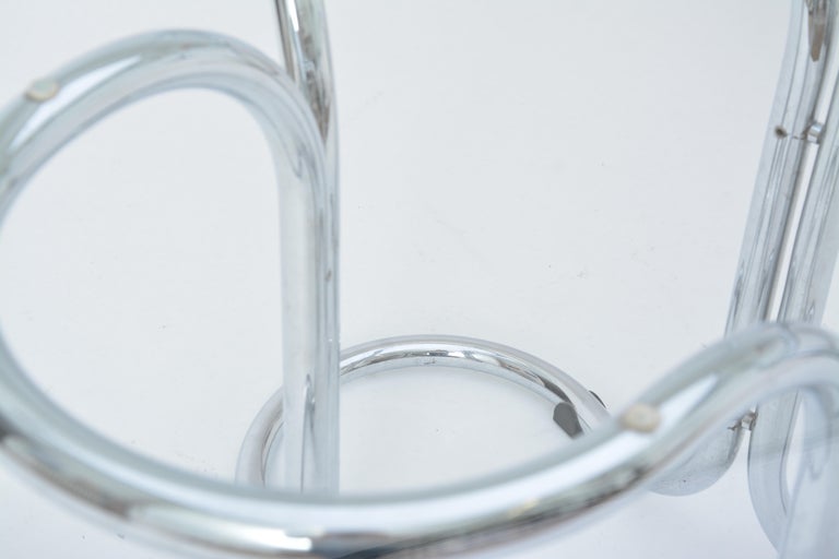 Circular Mid Century Modern Glass Table In The Style Of Giotto Stoppino