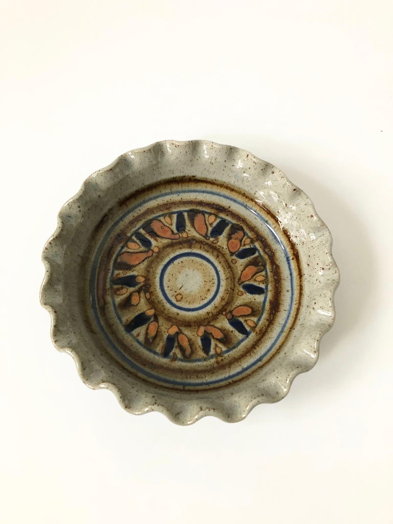 Vintage Circular Studio Pottery Tray with Curvy Edge at 1stDibs | curvy ...