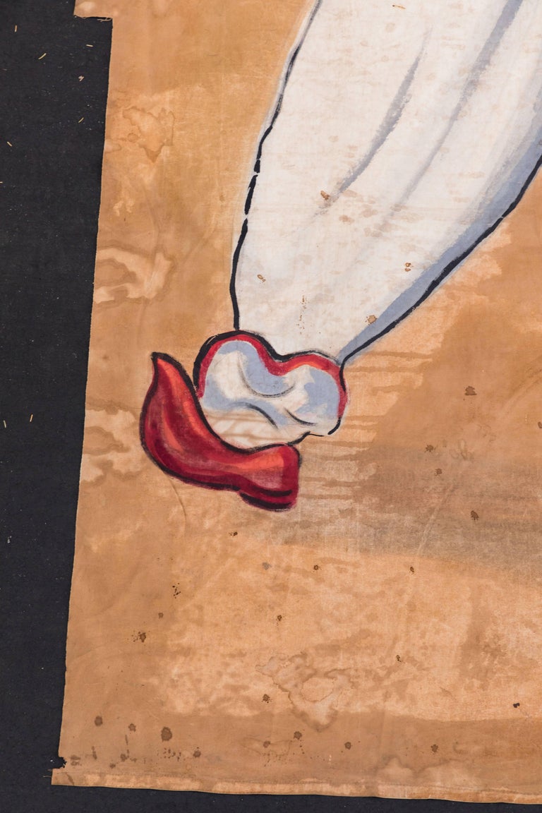 Vintage Circus or Sideshow Hand-Painted Giant Clown Banner, circa 1940s ...