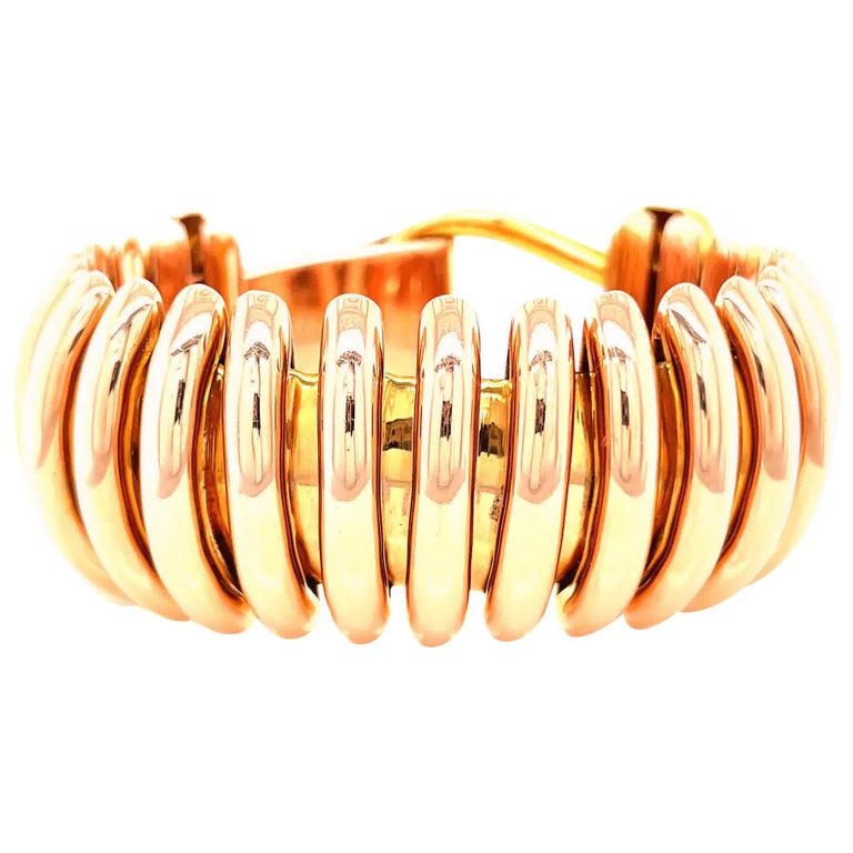 Vintage Citrine Diamond Rose Gold Bracelet For Sale at 1stDibs