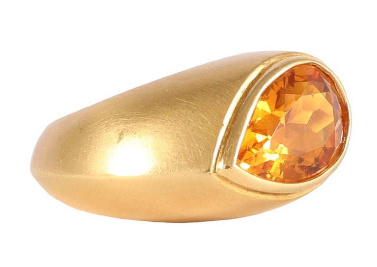 Vintage Citrine Pear Shaped Chunky Ring For Sale at 1stDibs