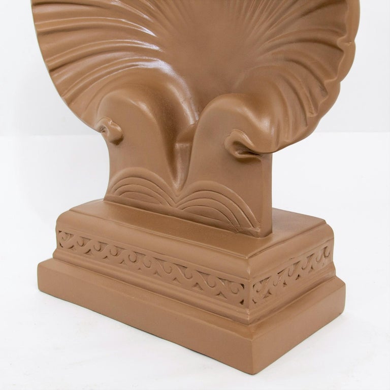 Vintage Clamshell Console Table with Green Marble Top For Sale at 1stDibs