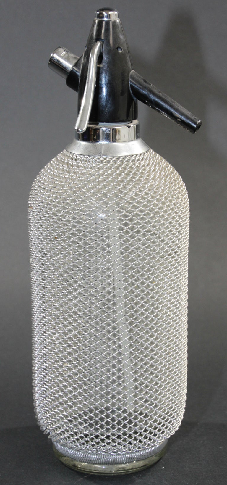 Vintage Classic Soda Siphon Seltzer Glass Bottle with Wire Mesh at ...