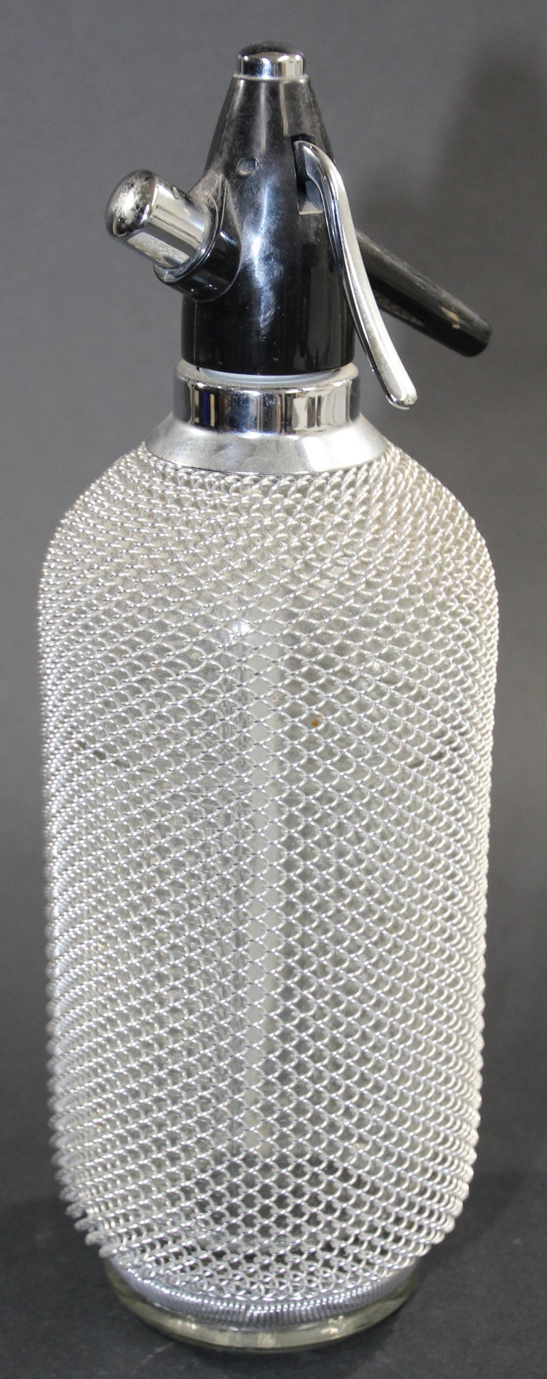 Vintage Classic Soda Siphon Seltzer Glass Bottle with Wire Mesh at ...