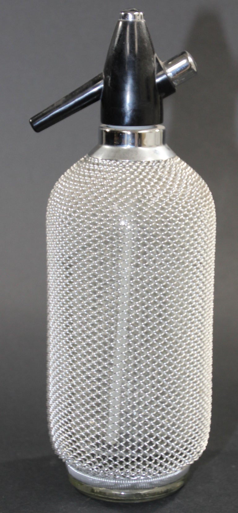 Vintage Classic Soda Siphon Seltzer Glass Bottle with Wire Mesh at ...