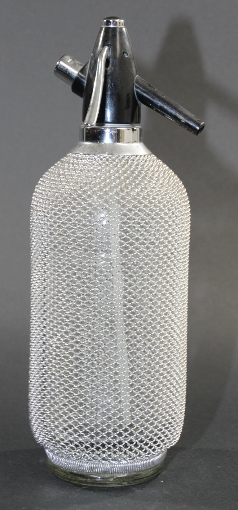 Vintage Classic Soda Siphon Seltzer Glass Bottle with Wire Mesh at ...