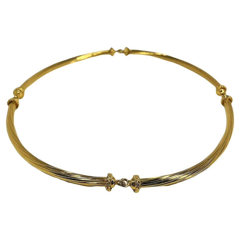 Vintage Classical Revival Style 18K Italian Choker Necklace For Sale at ...