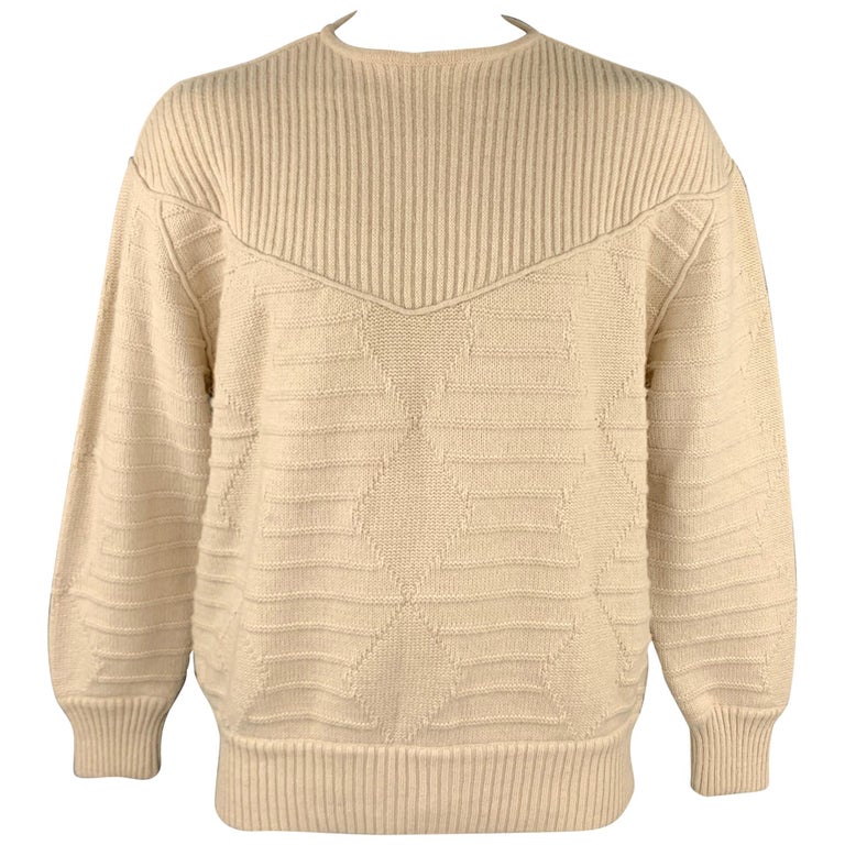 Vintage CLAUDE MONTANA Size L Off White Textured Wool Blend Oversized ...