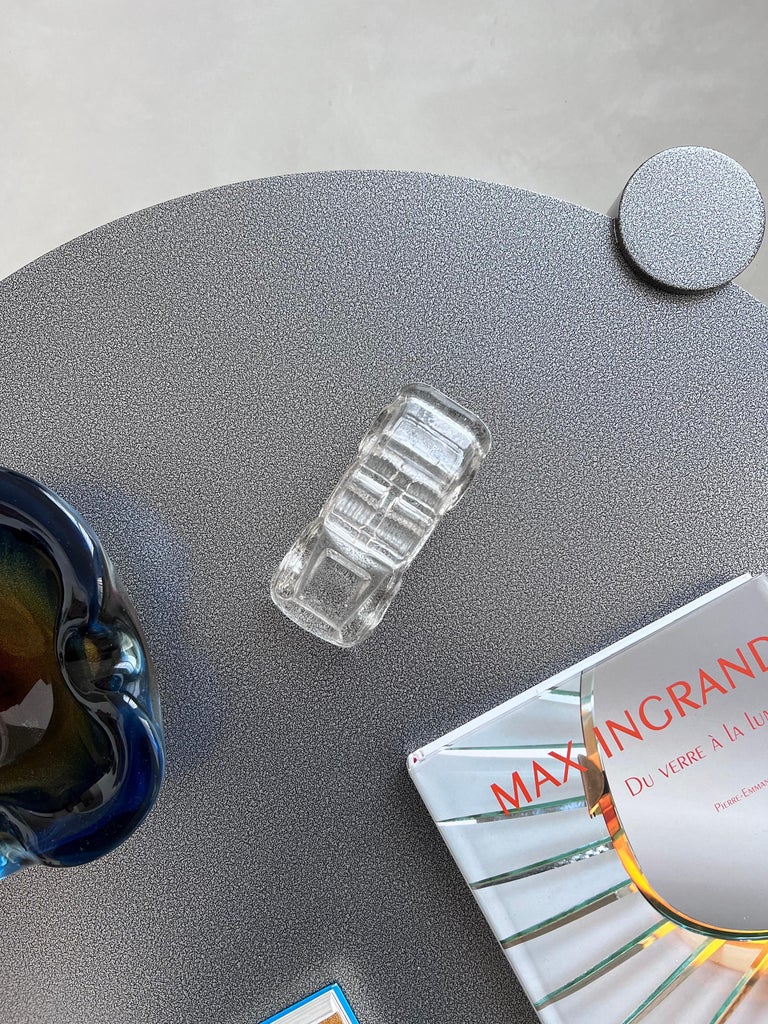 Vintage clear glass sculpture of a classic Porsche 911, racing car ...