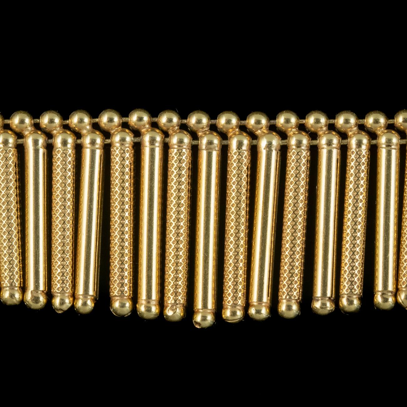 Vintage Cleopatra Fringe Collar Necklace 9ct Gold UnoAErre For Sale at ...