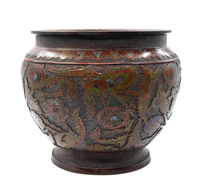 Vintage Cloisonné Cachepot, Japan, Early 20th Century at 1stDibs