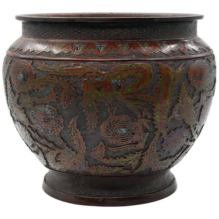 Vintage Cloisonné Cachepot, Japan, Early 20th Century at 1stDibs