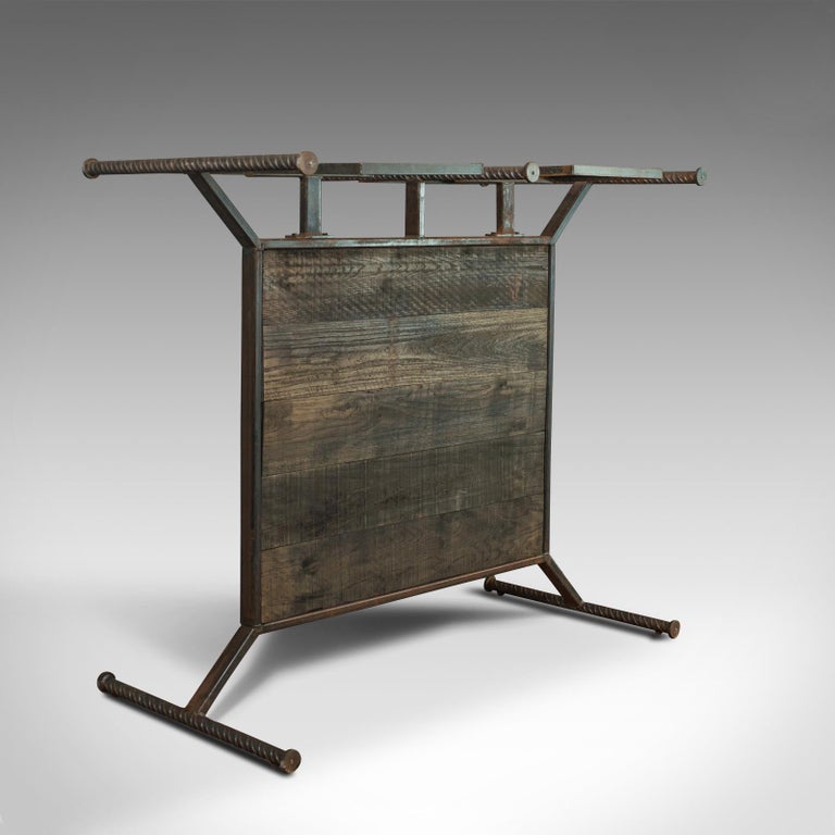 Vintage Clothes Hanging Rail, Steel, Oak, Retail Display, Industrial ...