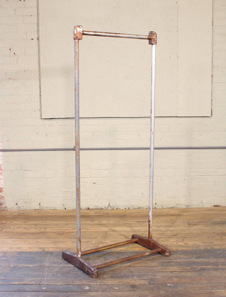 Vintage Clothing Stand, Distressed Garment Coat Rack Art Deco at 1stDibs