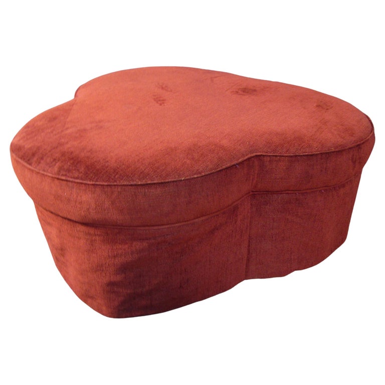 Vintage Clover Shaped Upholstered Ottoman For Sale at 1stDibs