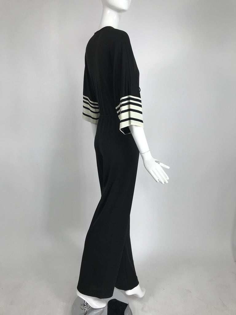 Vintage Clovis Ruffin Ruffinwear Black and White Jumpsuit 1970s at 1stDibs