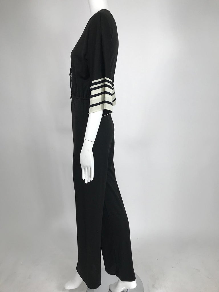 Vintage Clovis Ruffin Ruffinwear Black and White Jumpsuit 1970s at 1stDibs