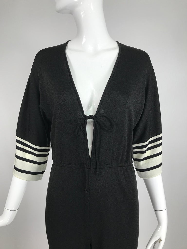 Vintage Clovis Ruffin Ruffinwear Black and White Jumpsuit 1970s at 1stDibs