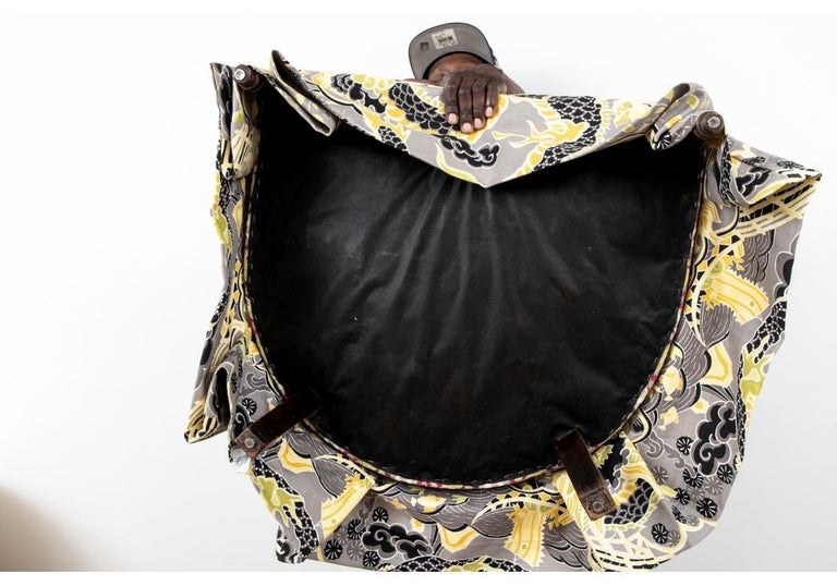 Vintage Club Chair Slip-Covered In An Asian Print For Sale at 1stDibs