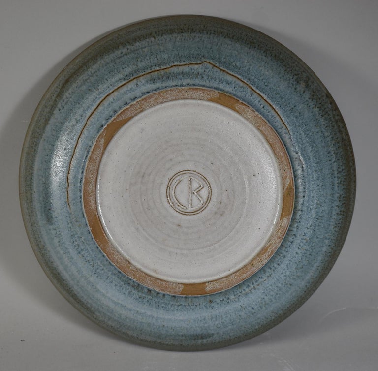 Vintage Clyde Burt Ceramic Pottery Bowl 14.75 Circa 1960's Blue Rust ...