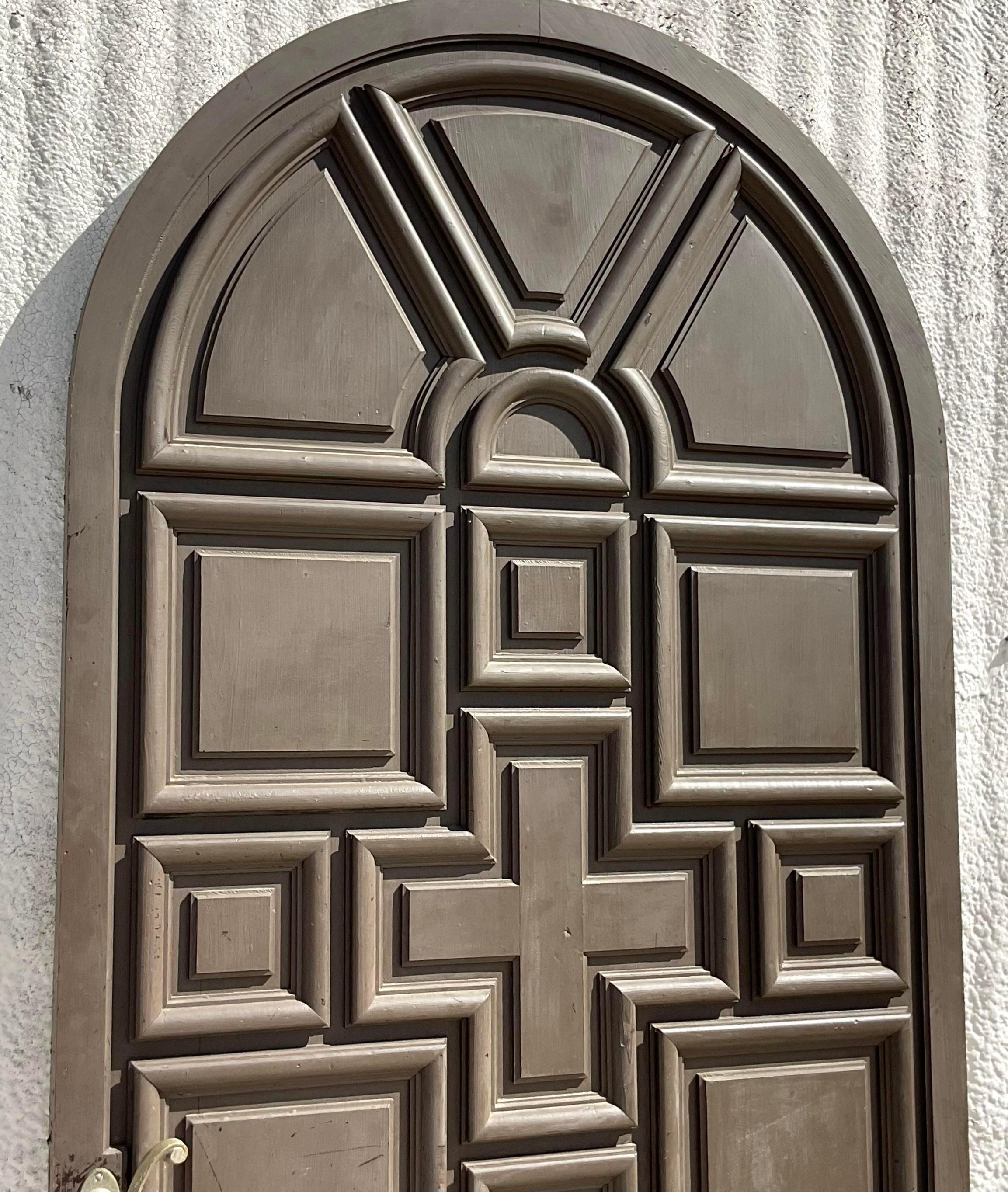 Vintage Coastal 1920s Arched Cypress Door at 1stDibs