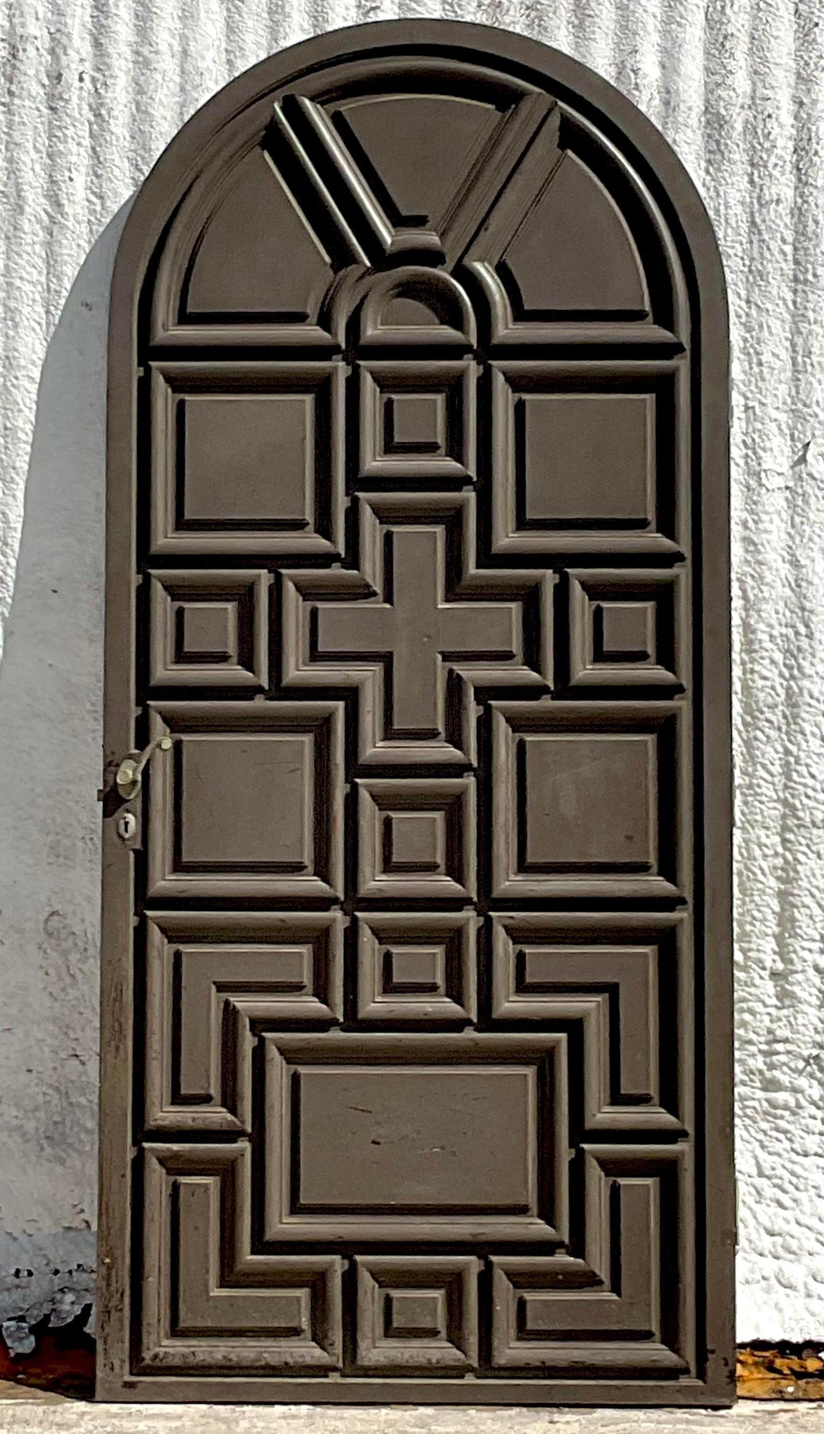 Vintage Coastal 1920s Arched Cypress Door at 1stDibs