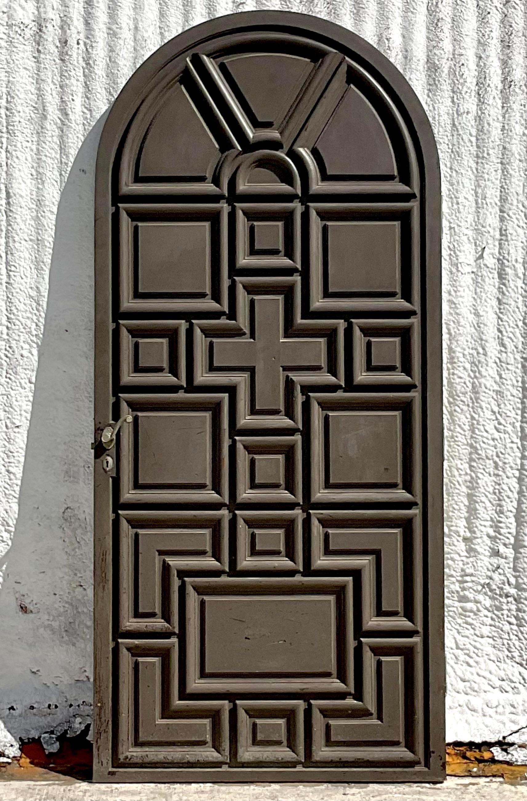 Vintage Coastal 1920s Arched Cypress Door at 1stDibs