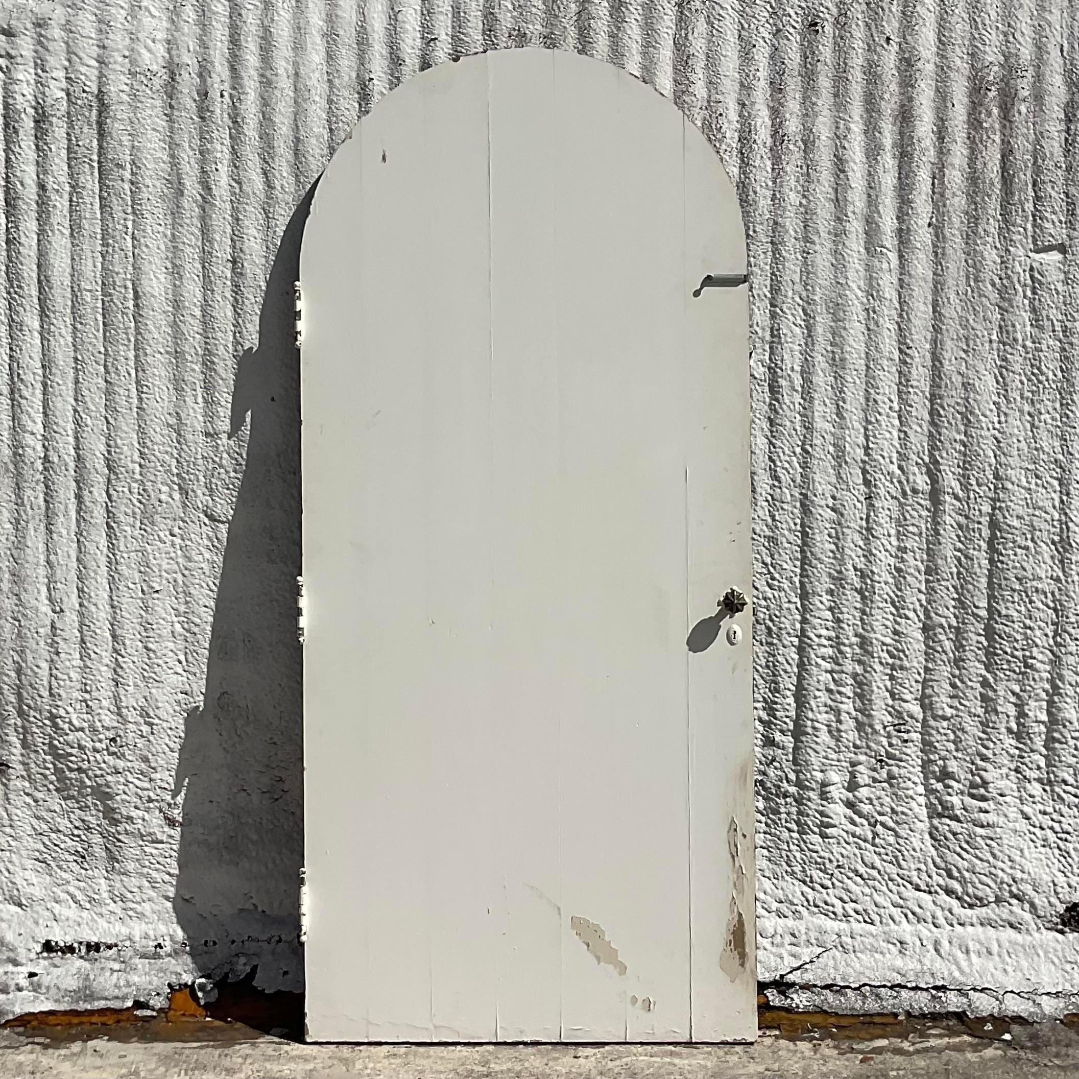 Vintage Coastal 1920s Arched Cypress Door at 1stDibs