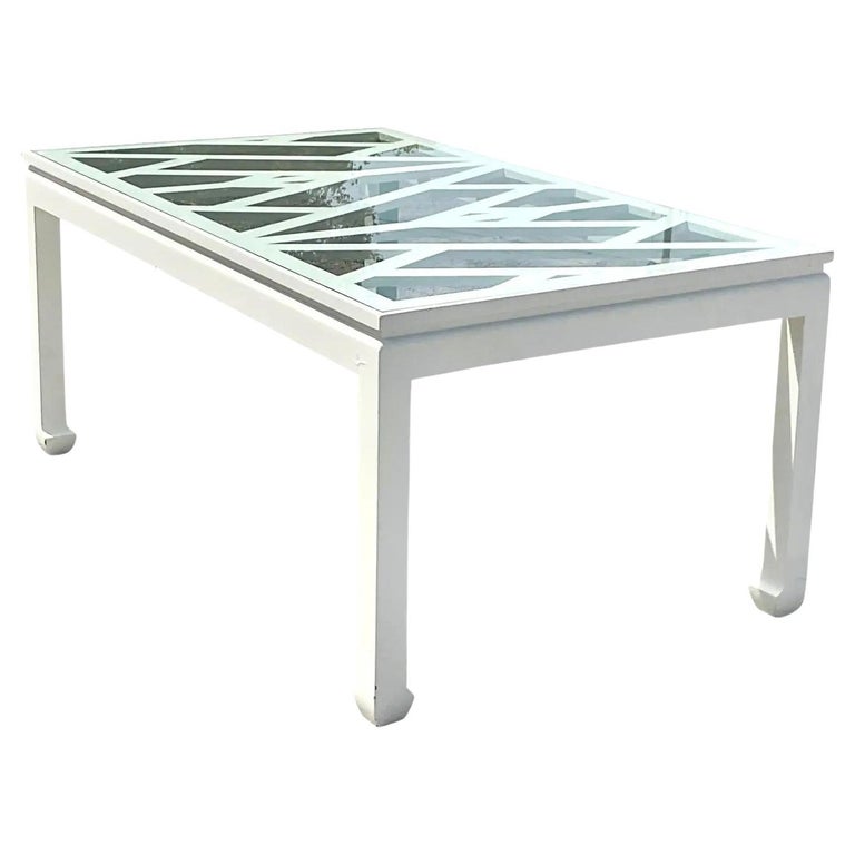 Vintage Coastal Asian Lacquered Ming Dining Table For Sale at 1stDibs