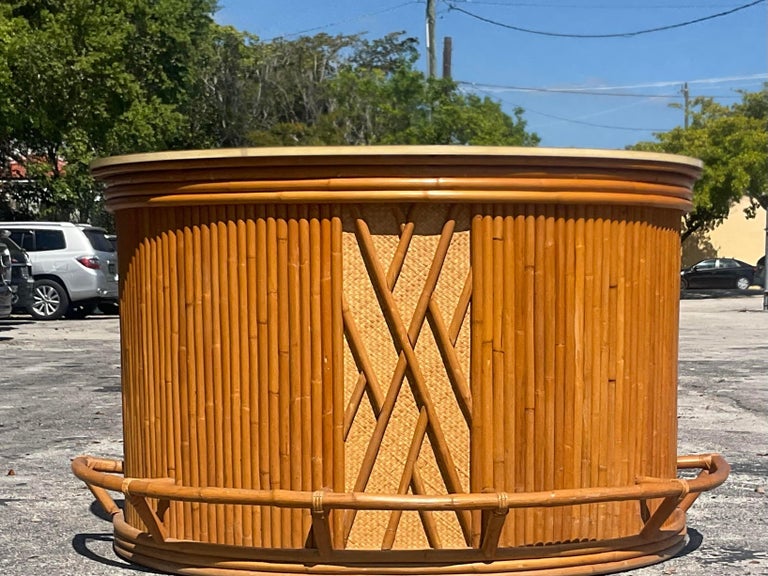 Vintage Coastal Bamboo Tiki Bar For Sale at 1stDibs