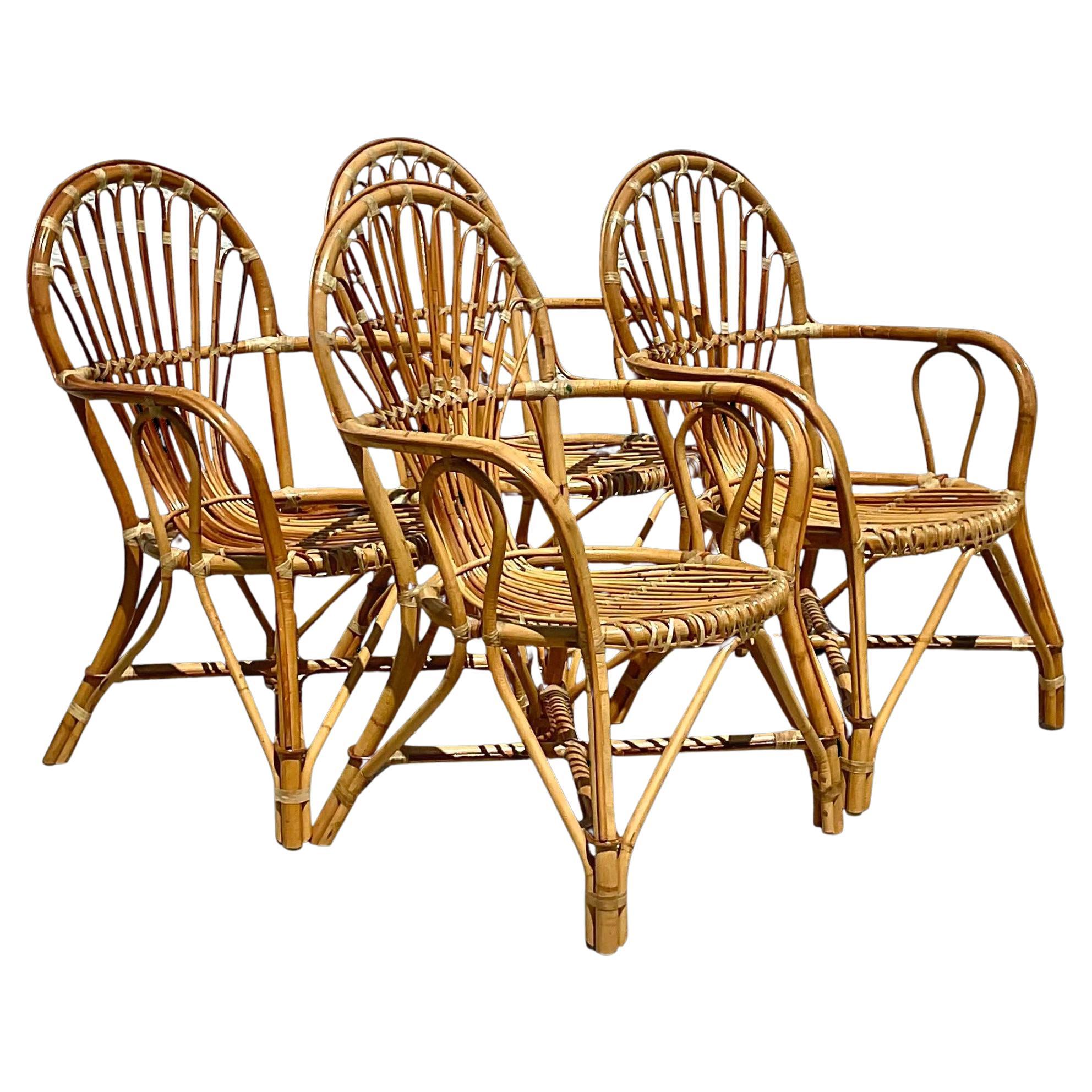 Vintage Regency Marquetry Balloon Back Chairs, a Pair For Sale at 1stDibs