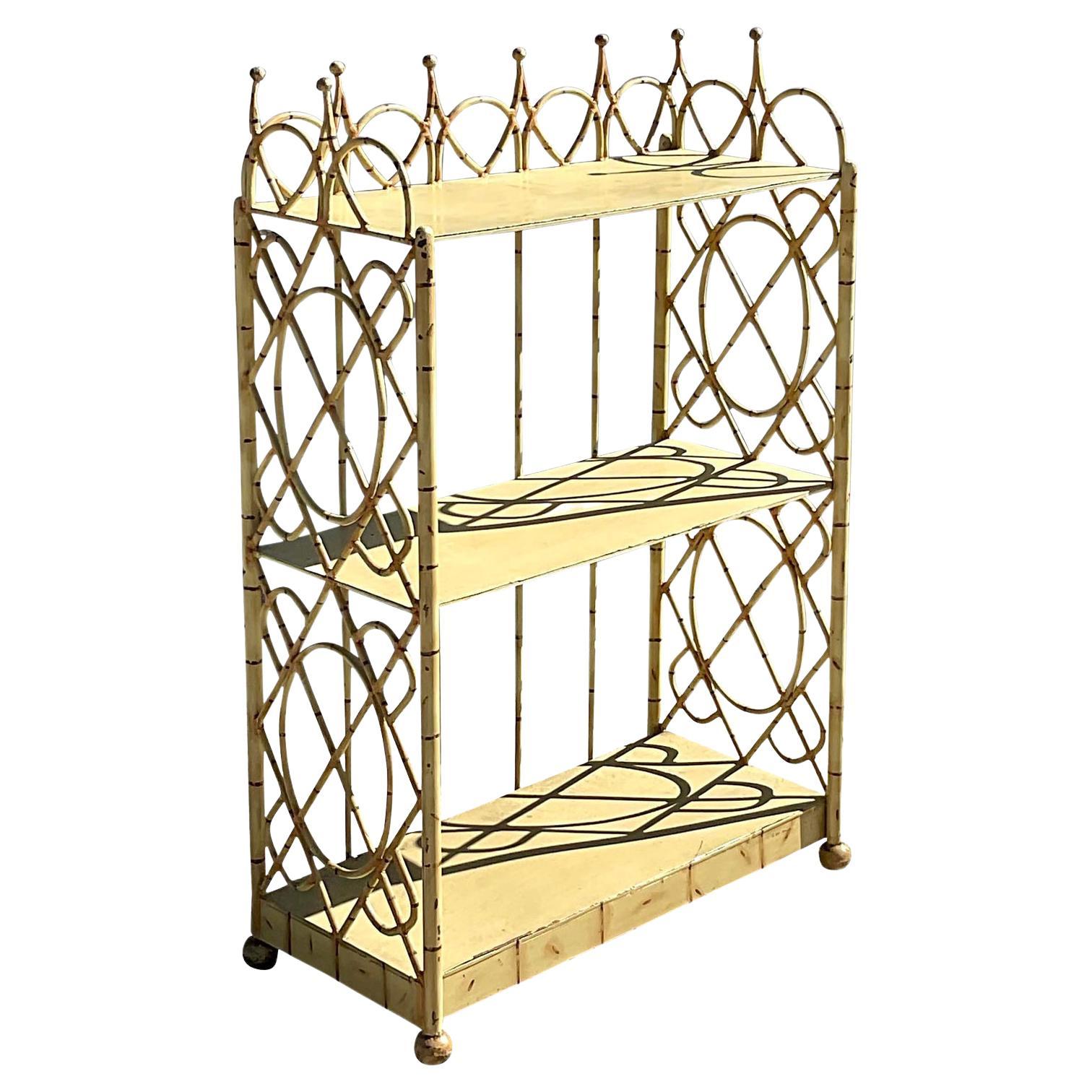 Vintage Industrial Streamlined Metal Bookcase by Yawman and Erbe at 1stDibs