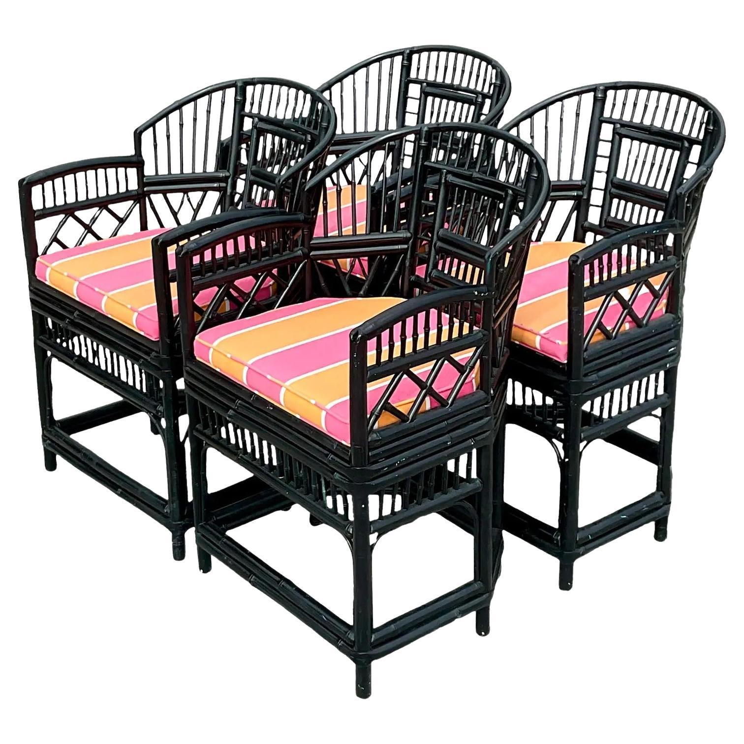 Vintage Coastal Wrought Iron Swirl Chairs, Set of 4 at 1stDibs
