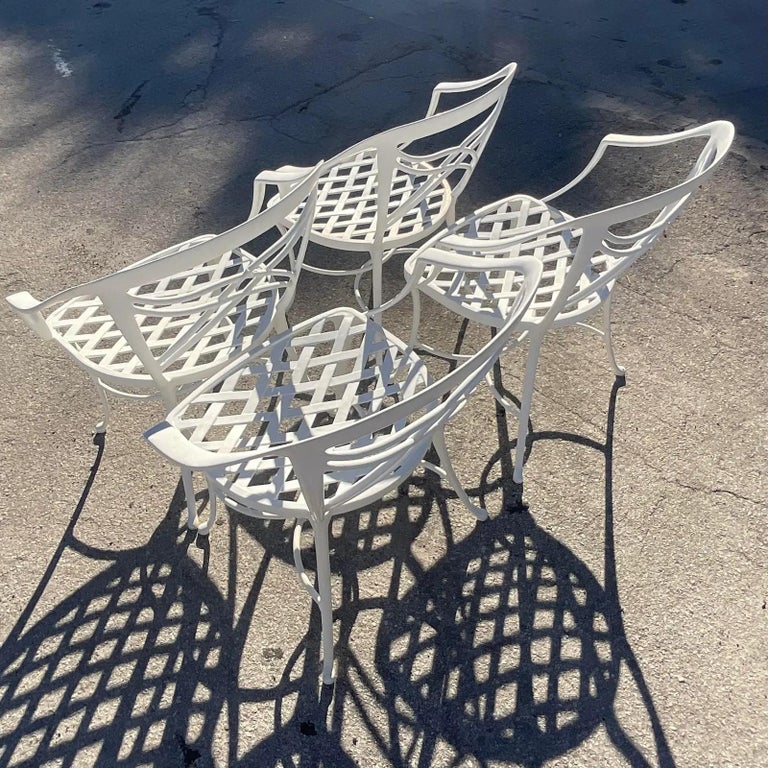 Vintage Coastal Brown Jordan “Classic Ll” Cast Aluminum Dining Chairs ...
