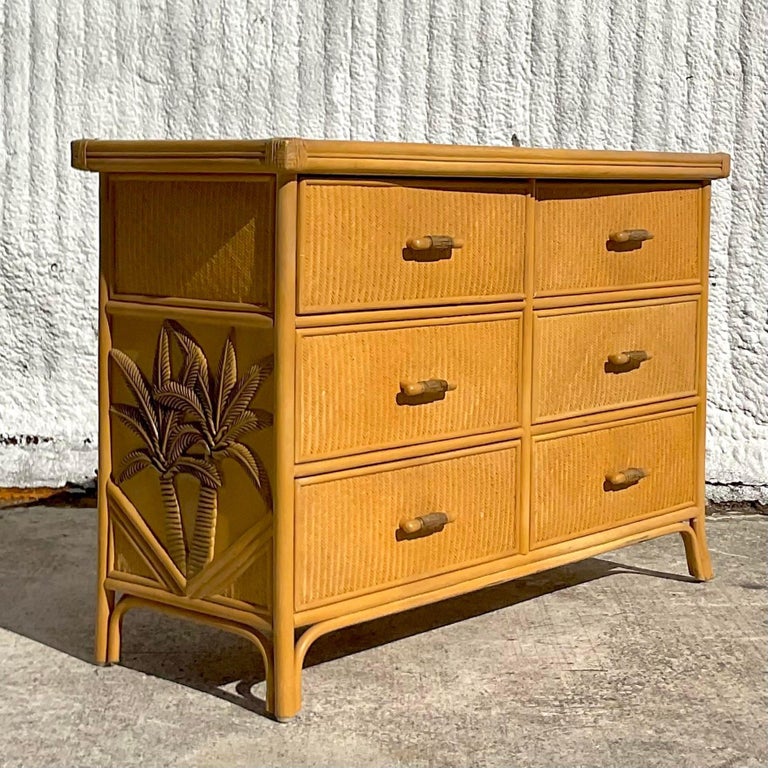 palm tree pattern credenza