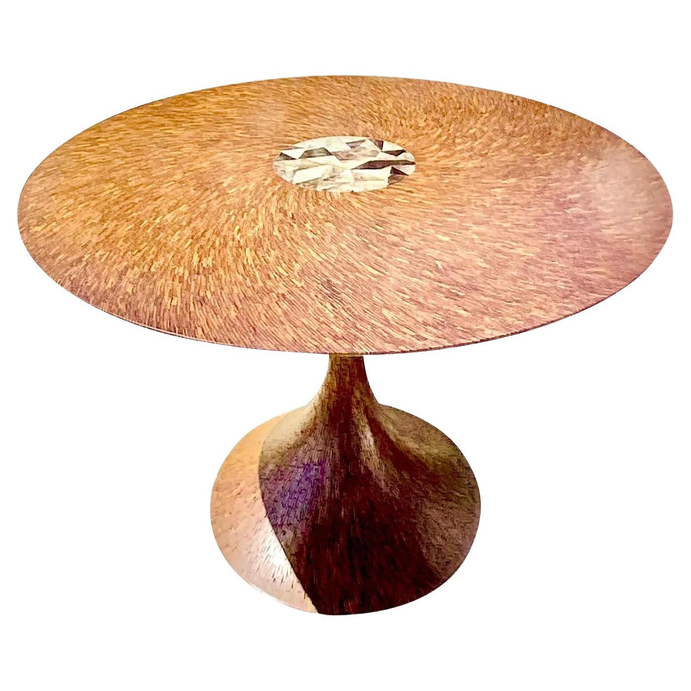 Andrianna Shamaris Shell Inlay Teak Wood Dining Table For Sale at 1stDibs