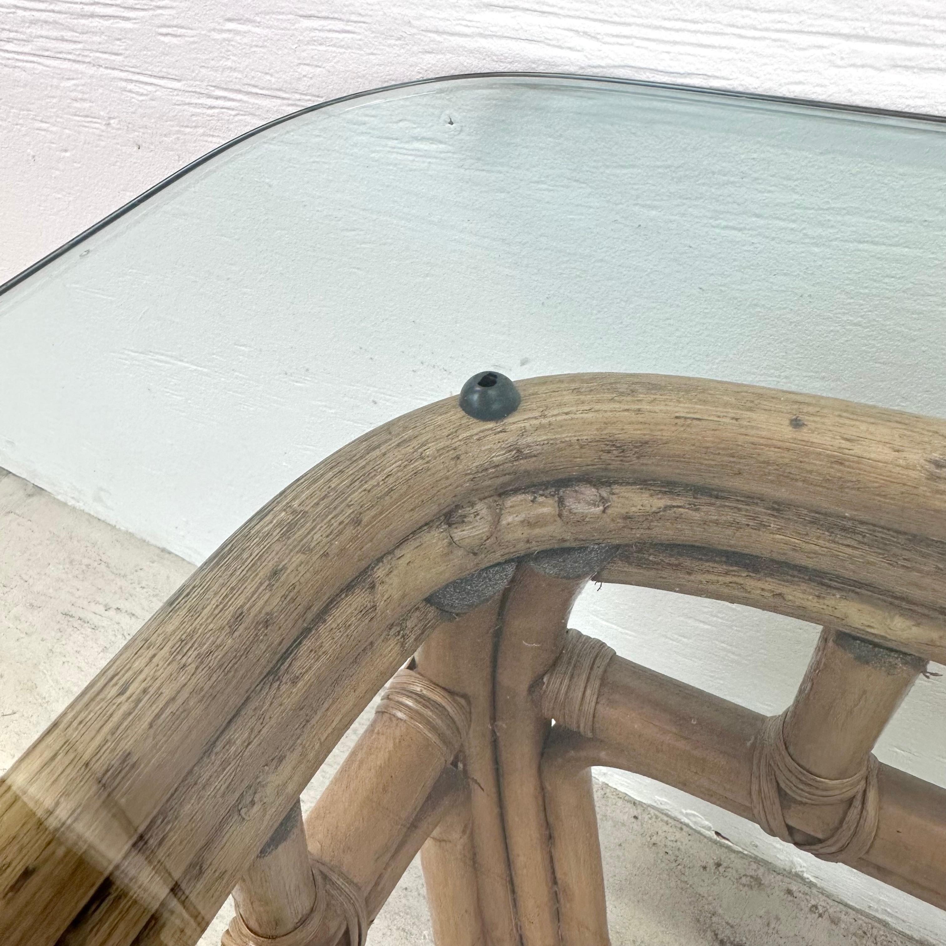 Vintage Coastal Coffee Table by Ficks Reed For Sale at 1stDibs | round ...