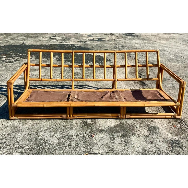 Vintage Coastal Ficks Reed Sofa For Sale at 1stDibs